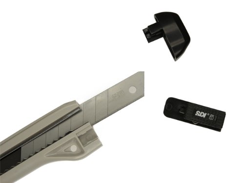 SDI-0423 Snap-off Utility Knife with 12 Set of Sk2+cr Blades, 18mm Medium Duty Cutter