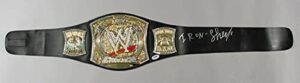 the iron sheik signed wwe toy championship title belt psa/dna legend autograph - autographed wrestling robes, trunks and belts