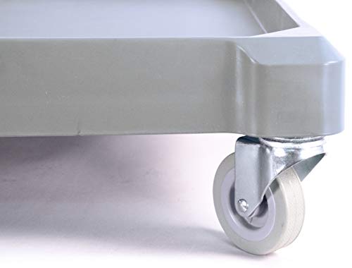 Carlisle FoodService Products Janitorial Cart Long Platform Cart with 25 Gallon Trash Bag for Restaurants, Hospitals, and Schools Plastic, 49 X 21 X 39 Inches, Gray