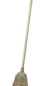 Carlisle FoodService Products 4134967 Corn Blend Warehouse Broom Straw with Wood Handle, 10" Bristle Trim, 55" Length, Natural (Case of 12)