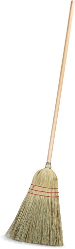 Carlisle FoodService Products 4134967 Corn Blend Warehouse Broom Straw with Wood Handle, 10" Bristle Trim, 55" Length, Natural (Case of 12)