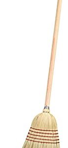 Carlisle FoodService Products 4134967 Corn Blend Warehouse Broom Straw with Wood Handle, 10" Bristle Trim, 55" Length, Natural (Case of 12)