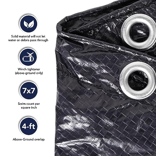 Blue Wave BWC715 8-Year 12 x 20-ft Oval Above Ground Pool Winter Cover, FT FT, Dark Navy Blue