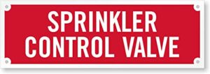 smartsign - se-5032-ere-ref-2x6 "sprinkler control valve" tag | 2" x 6" engineer grade reflective white on red