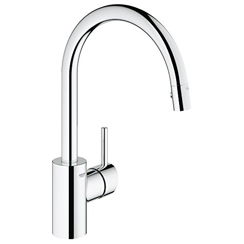 Grohe 32665001 Concetto Single-Handle Pull-Down High Arc Kitchen Faucet, 1.75 GPM, Starlight Chrome