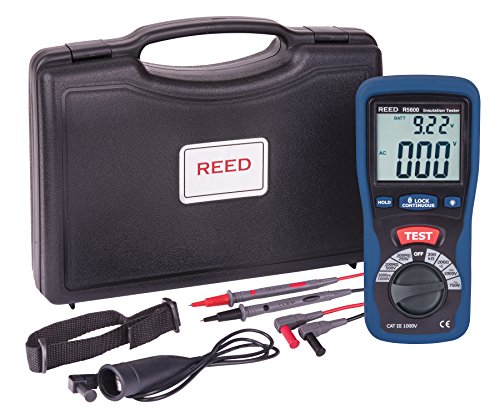 REED Instruments R5600 Insulation Tester and Multimeter (Megohmmeter), 2000 Ohms Resistance, 1000V Voltage,Black