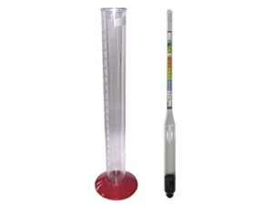 home brew ohio 6839-5068 hydrometer kit - triple-scale hydrometer with test jar - combo set of abv hydrometer and jar 12" plastic, beer, mead or kombucha