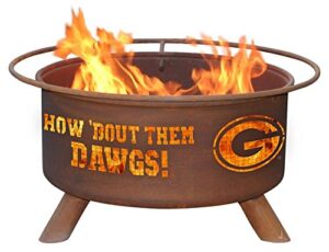 georgia bulldogs uga portable steel fire pit grill