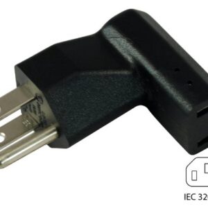 Conntek Plug Adapter U.S 3 Prong Plug to IEC 320 C13 Elbow Adapter