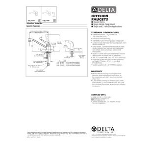 DELTA FAUCET 101LF-WF, 8.00 x 2.00 x 8.00 inches, Chrome