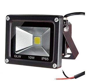 glw® 10w 12v ac or dc warm white led flood light waterproof outdoor lights 750lm 80w halogen bulb equivalent black case