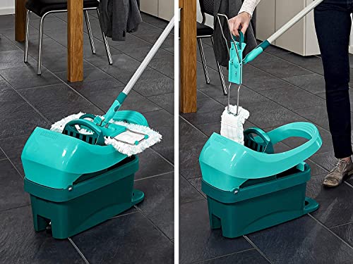 Leifheit Mop Press Professional Evo with Handy Integrated Wheels, Green