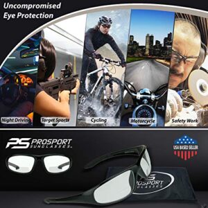 proSPORT Bifocal Safety Protective Glasses +1.50 Black Frame Clear Lens Z87 for Men and Women