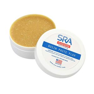 sra solder 135 rosin paste soldering flux for electronics, no clean flux made for lead and lead-free solder circuit boards and copper electrical wire - safe clean residues with no goopy mess (2oz jar)