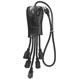 bright-way 11290 flexible end power strip, black