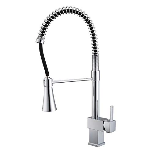 Sumerain S6046CL Single Handle Deck Mount LED Kitchen Faucet, Chrome