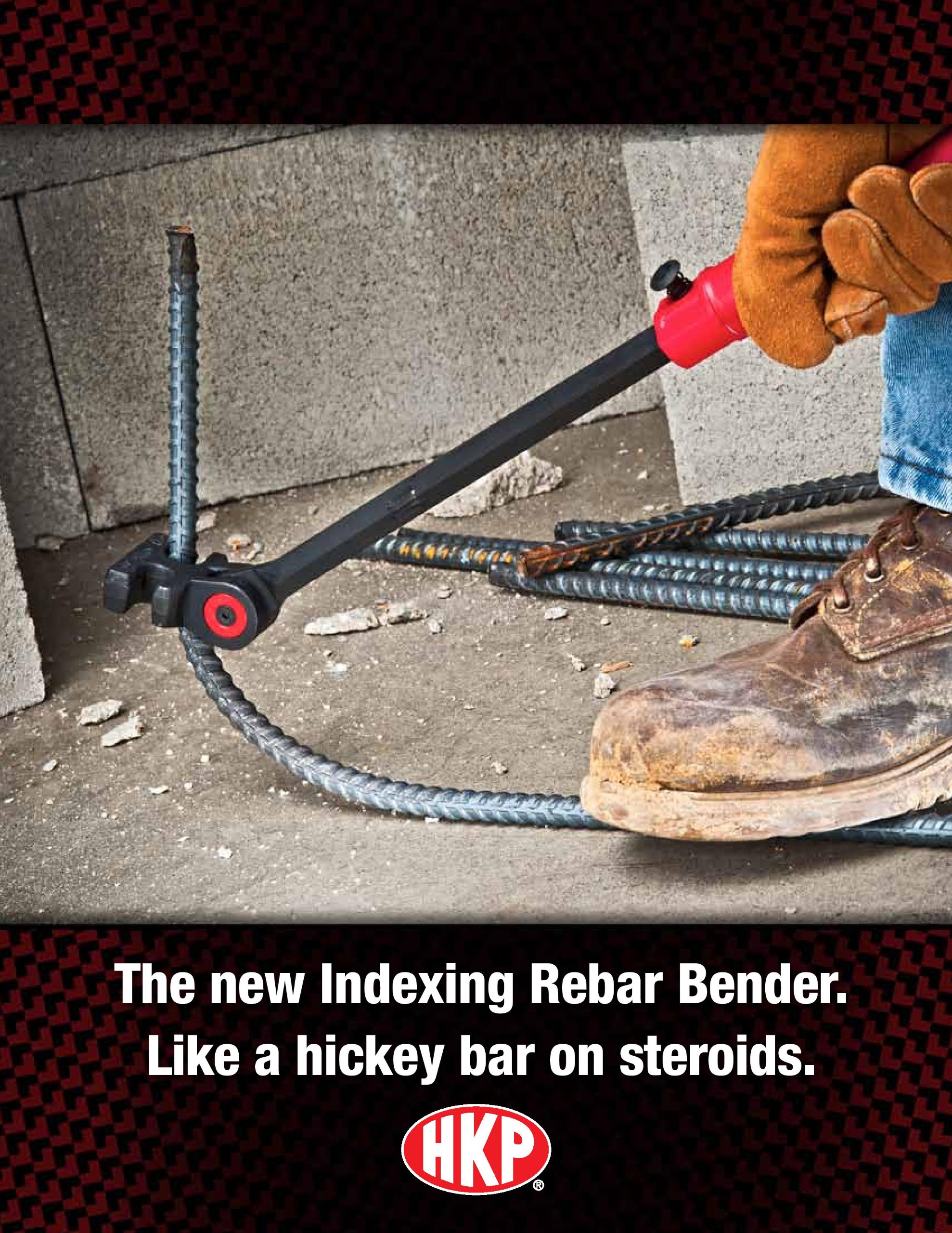 Crescent H.K. Porter 3/8" (3) and 1/2" (4) Extendable Indexing Rebar Bender, RB4, Red/Black