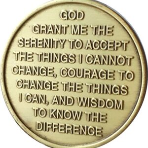 One Day At a Time Praying Hands with the Serenity Prayer- Bronze Medallion