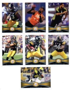 2012 topps pittsburgh steelers nfl team set - 14 cards with ben roethlisberger, harrison, polamalu, mendenhall, rainey rookie, adams rookie, decastro rookie and more