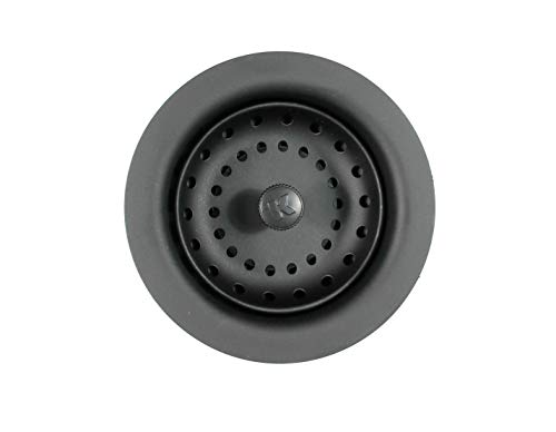 Plumb Pak K5414BLK Keeney Stainless Steel Kitchen Sink Strainer with Fixed Post Basket, Fits Standard 3-1/2-Inch Openings, 3-1/2 In. to 4 In, Black