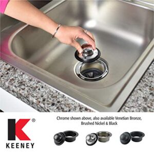 Keeney Manufacturing K5417BLK Garbage Disposal Flange and Stopper, Black