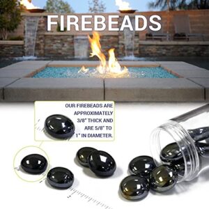 American Fireglass Fire Beads Fireplace Glass and Fire Pit Glass, 10-Pound, Glacier Ice