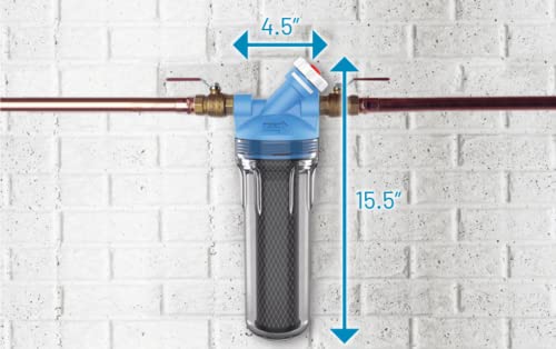 Pentair OMNIFilter U30 Filter System, 10" Premium Standard Water Filtration System with Bypass Valve-in-Head, 3/4" NPT, Includes Clear Housing, T01 Cartridge, Wrench and Mounting Bracket, 5 Micron