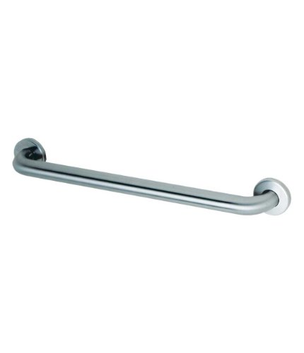 Bobrick 6806.99x18 304 Stainless Steel Straight Grab Bar with Concealed Mounting Snap Flange, Peened Gripping Surface Satin Finish, 1-1/2" Diameter x 18" Length