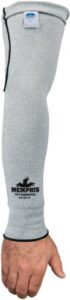 mcr safety 9318d10 memphis 10 gauge dyneema sleeve, gray, 18-inch