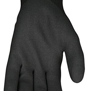 MCR Safety N9690S Ninja Ice 15 Gauge Black Nylon Cold Weather Glove, Acrylic Terry Inner, HPT Palm and Fingertips, Small, 1 Pair