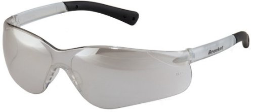 MCR Safety BK319 BearKat 3 Polycarbonate Lens Safety Glasses with Non-Slip Hybrid Black Temple Sleeve, Grey, 1 Pair