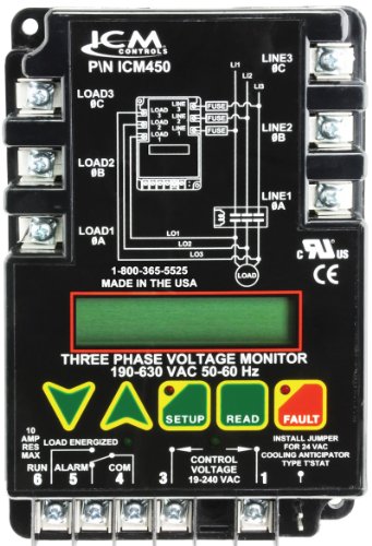 ICM Controls ICM450 3-Phase Monitor, 25-Fault Memory, LCD Setup and Diagnostics, Fault Identification