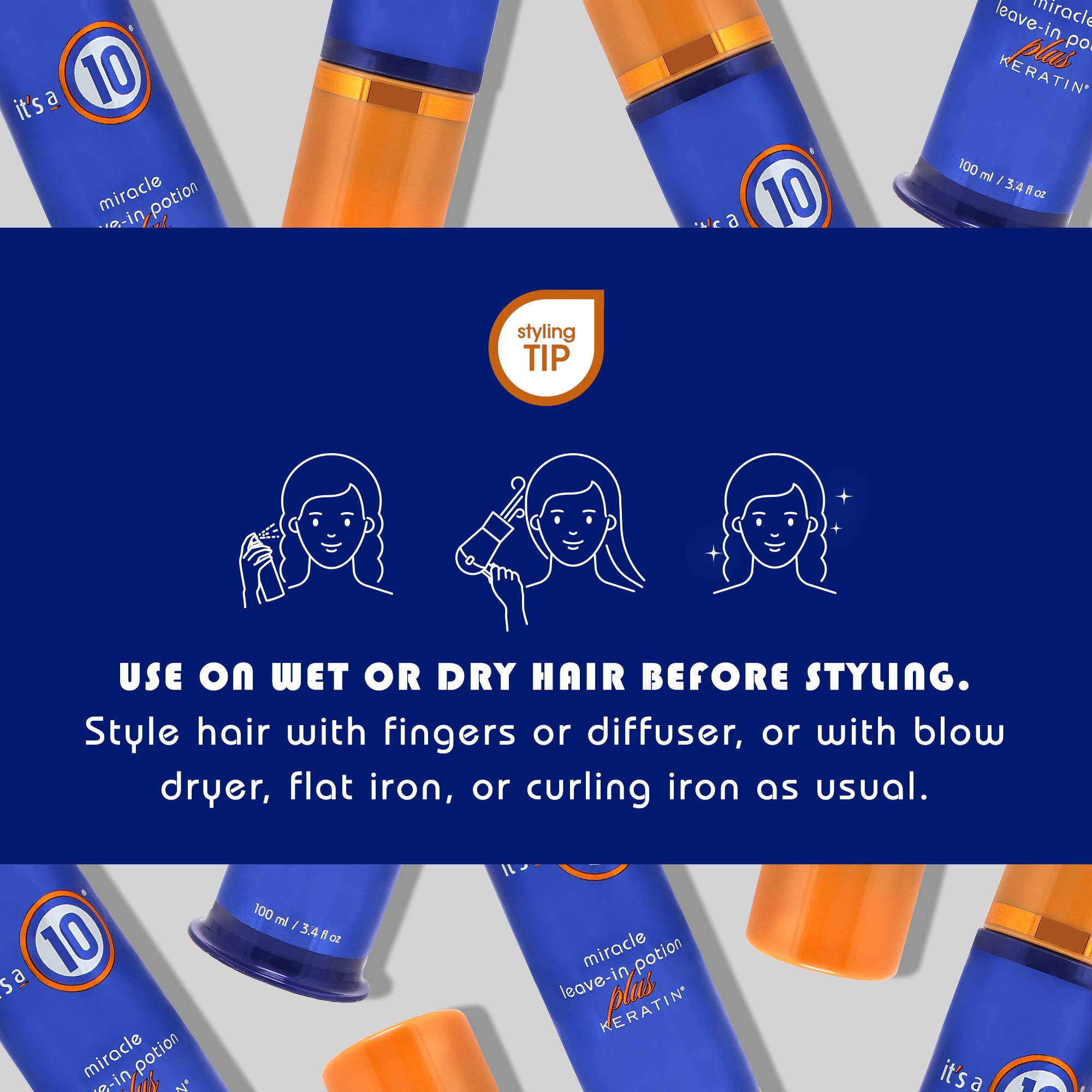 It's a 10 Haircare Miracle Leave-In Potion Plus Keratin, 3.4 fl. oz.