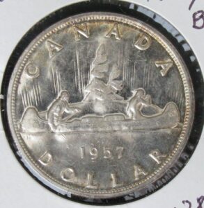 1957 *bu* canada silver dollar