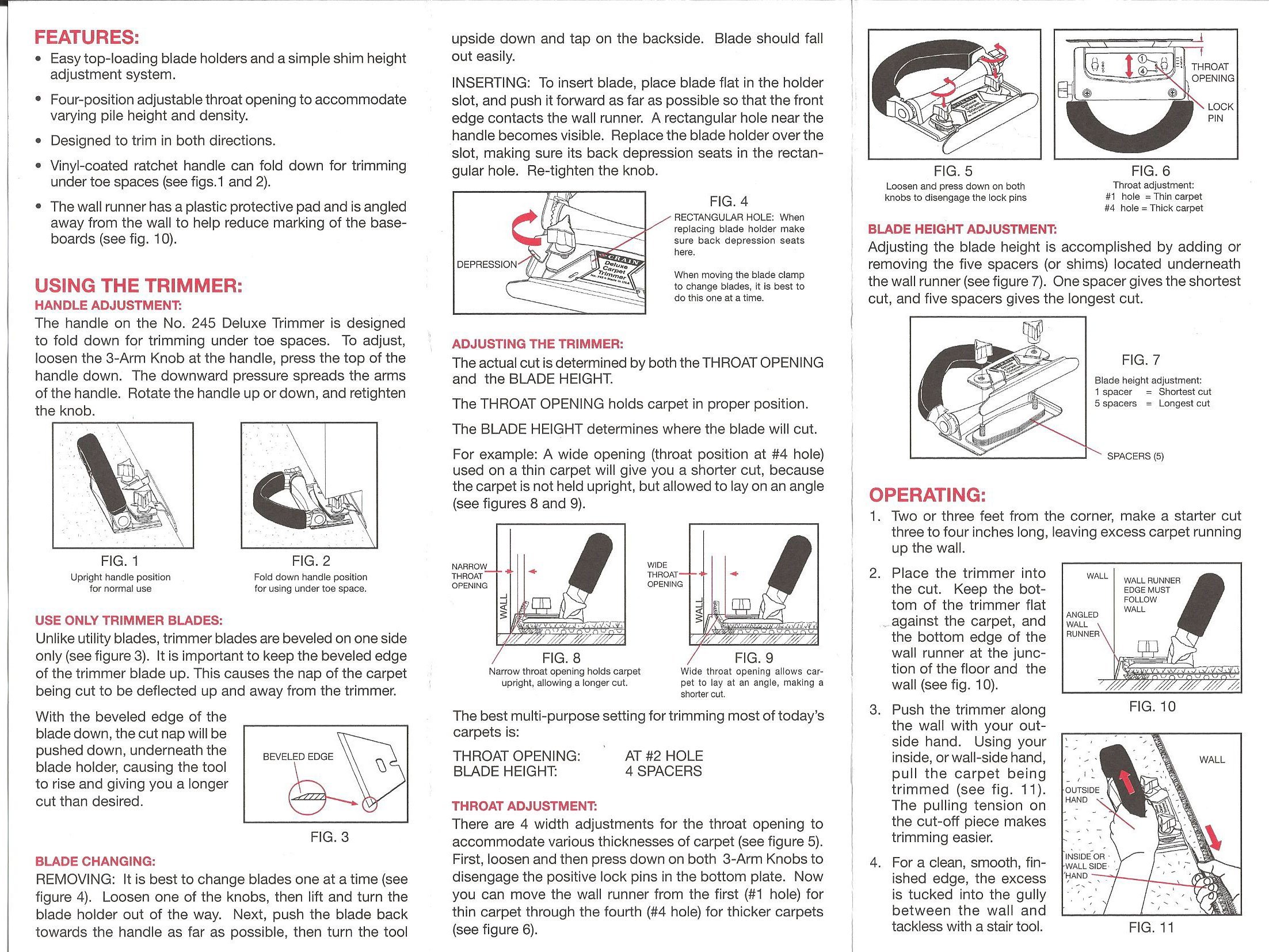 Carpet fitting cutter Conventional Carpet Wall Trimmer & Carpet Cutting Blade