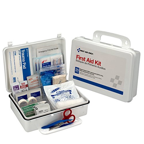 First Aid Only 6082 25-Person Emergency First Aid Kit for Office, Home, and Construction, 95 Pieces White