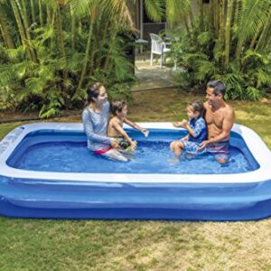 Giant Inflatable Kiddie Pool - Family and Kids Inflatable Rectangular Pool - 10 Feet Long (120" X 72" X 20")