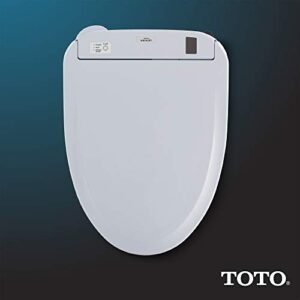 TOTO SW583#01 S350E Electronic Bidet Toilet Seat with Cleansing Warm, Nightlight, Auto Open and Close Lid, Instantaneous Water Heating, and EWATER+, Round, Cotton White