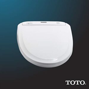 TOTO SW583#01 S350E Electronic Bidet Toilet Seat with Cleansing Warm, Nightlight, Auto Open and Close Lid, Instantaneous Water Heating, and EWATER+, Round, Cotton White