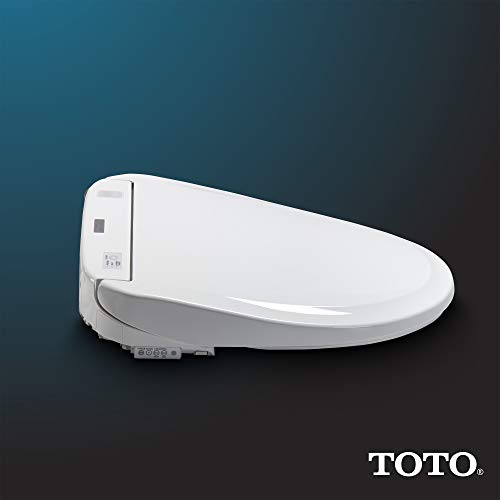 TOTO SW583#01 S350E Electronic Bidet Toilet Seat with Cleansing Warm, Nightlight, Auto Open and Close Lid, Instantaneous Water Heating, and EWATER+, Round, Cotton White