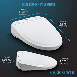 TOTO SW583#01 S350E Electronic Bidet Toilet Seat with Cleansing Warm, Nightlight, Auto Open and Close Lid, Instantaneous Water Heating, and EWATER+, Round, Cotton White