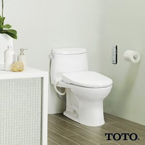 TOTO SW583#01 S350E Electronic Bidet Toilet Seat with Cleansing Warm, Nightlight, Auto Open and Close Lid, Instantaneous Water Heating, and EWATER+, Round, Cotton White