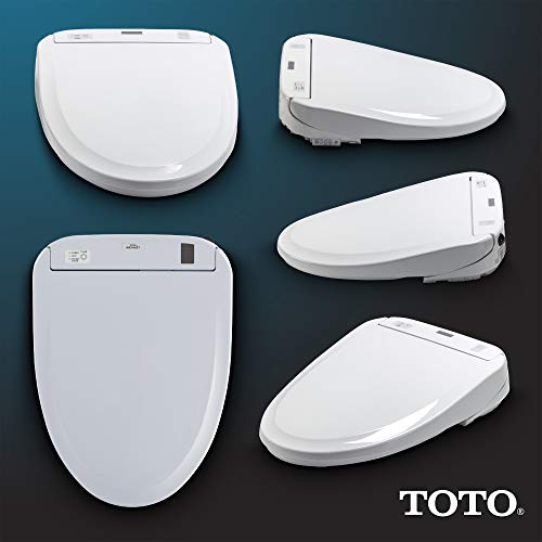 TOTO SW583#01 S350E Electronic Bidet Toilet Seat with Cleansing Warm, Nightlight, Auto Open and Close Lid, Instantaneous Water Heating, and EWATER+, Round, Cotton White