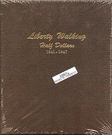 dansco coin album #7161 for walking liberty half dollars: 1941-1947