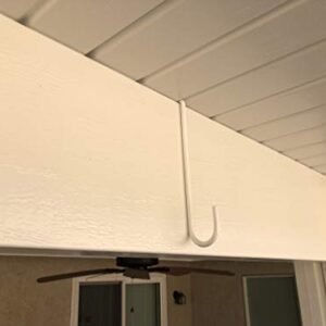 Solid White (6 Pack) Alumahangers ® Made in USA. Powder Coated Steel for Non Insulated Solid Patio Cover Hanger - Easy to use and Great for The Heavier Decorating Items! 3"x 8"