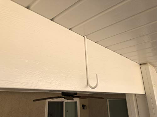 Solid White (6 Pack) Alumahangers ® Made in USA. Powder Coated Steel for Non Insulated Solid Patio Cover Hanger - Easy to use and Great for The Heavier Decorating Items! 3"x 8"