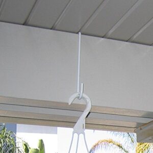 Solid White (6 Pack) Alumahangers ® Made in USA. Powder Coated Steel for Non Insulated Solid Patio Cover Hanger - Easy to use and Great for The Heavier Decorating Items! 3"x 8"