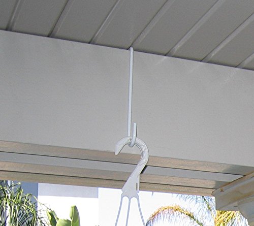 Solid White (6 Pack) Alumahangers ® Made in USA. Powder Coated Steel for Non Insulated Solid Patio Cover Hanger - Easy to use and Great for The Heavier Decorating Items! 3"x 8"