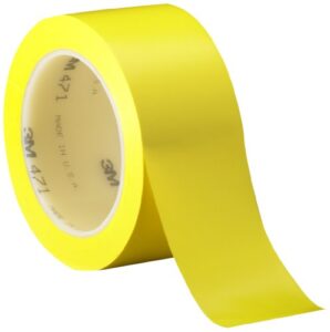 3m vinyl tape 471, 2 in x 36 yd, yellow, 1 roll, yellow floor tape, paint alternative for floor marking, social distancing, color coding, safety marking