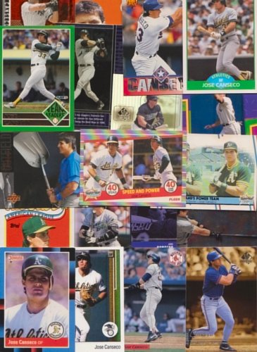 Jose Canseco / 50 Different Baseball Cards featuring Jose Canseco